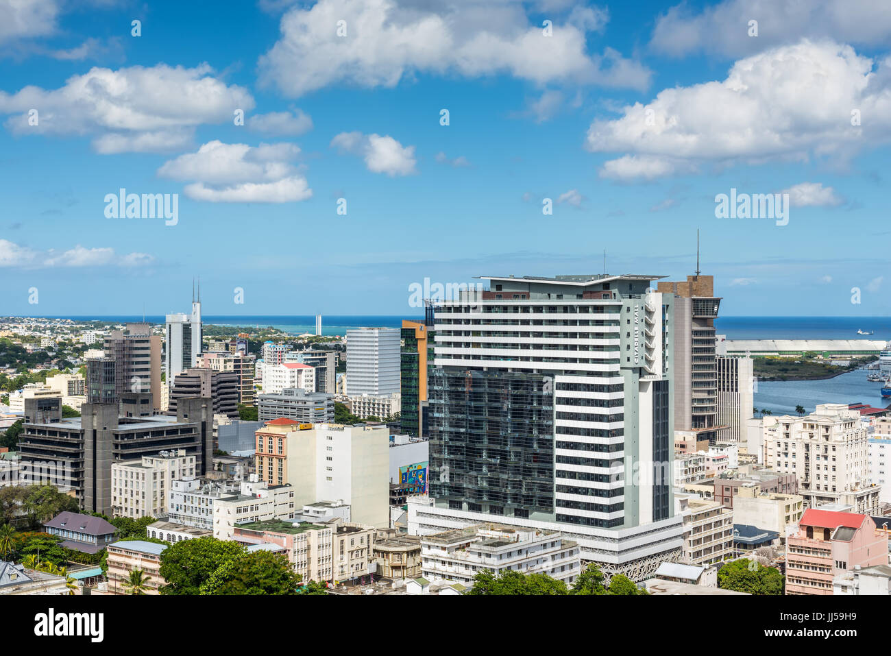 Port Louis, Mauritius - December 25, 2015: Port Louis Skyline - viewed ...