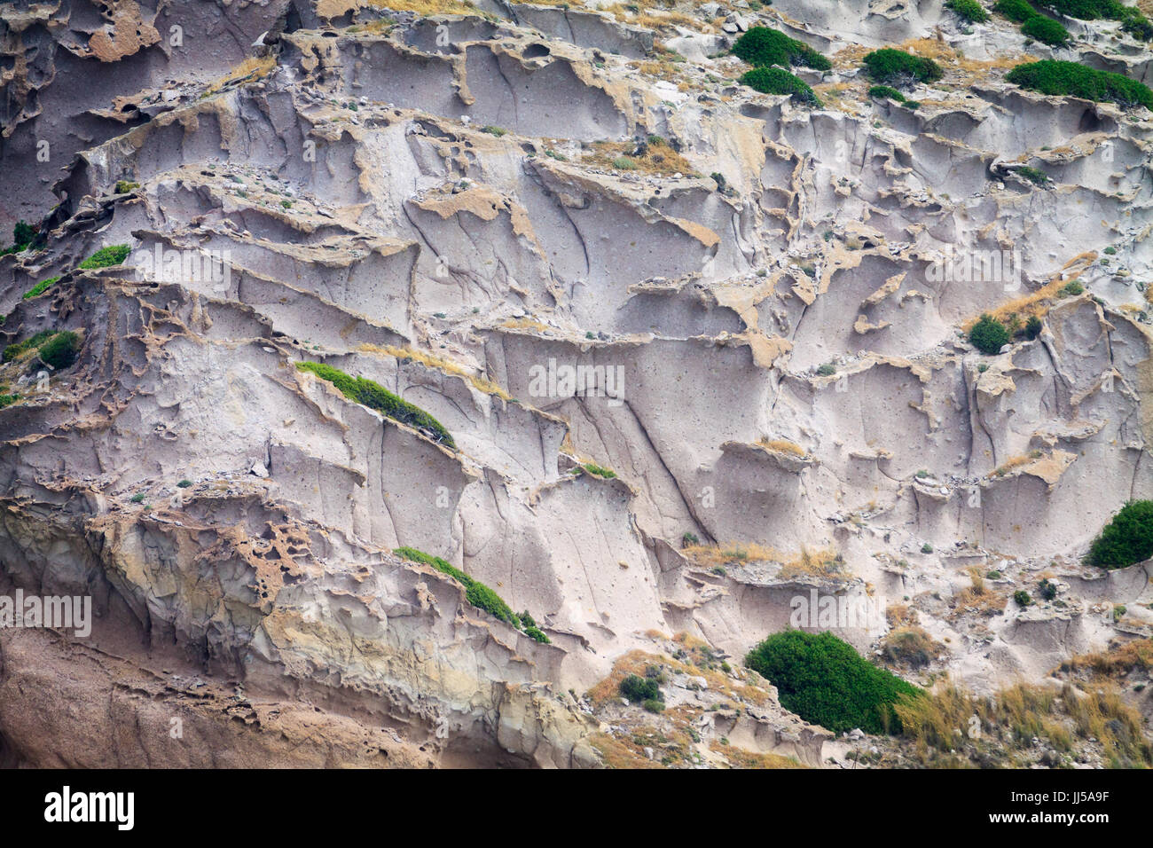 Sandstone detail texture, nature erosion. Close Up sand rock holes and ...