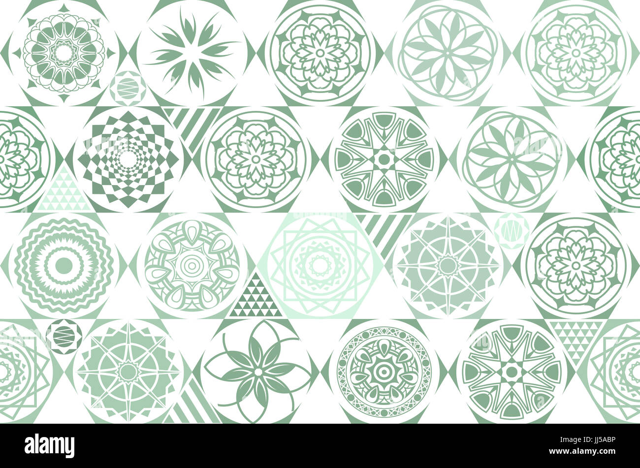 retro green different vector seamless patterns. tiling. Endless texture can be used for ...