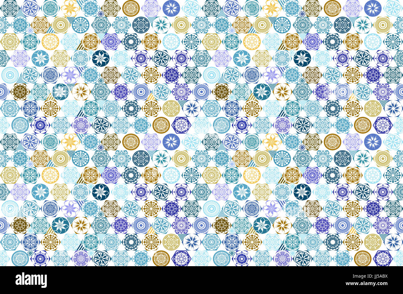 Vector seamless patchwork background from dark blue and white ornaments ...