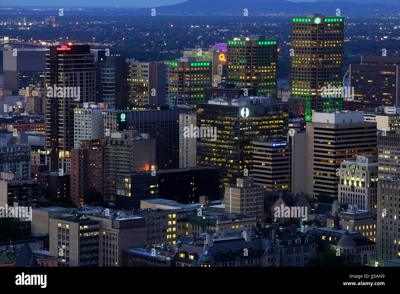 Montreal,Canada,17,July,2017.View of downtown Montreal at night.Credit ...