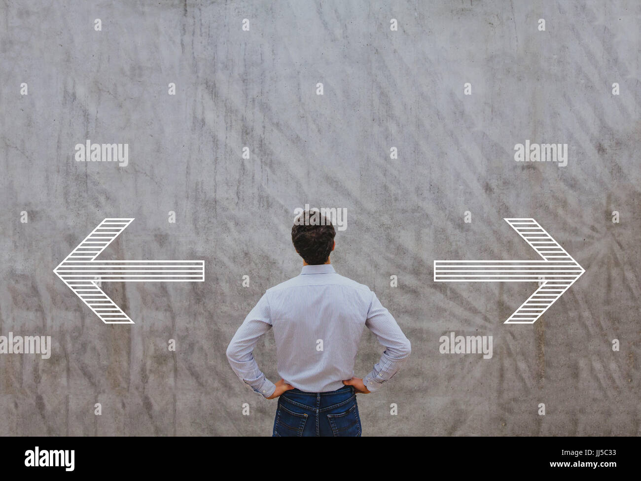 right or left, choosing direction concept Stock Photo - Alamy