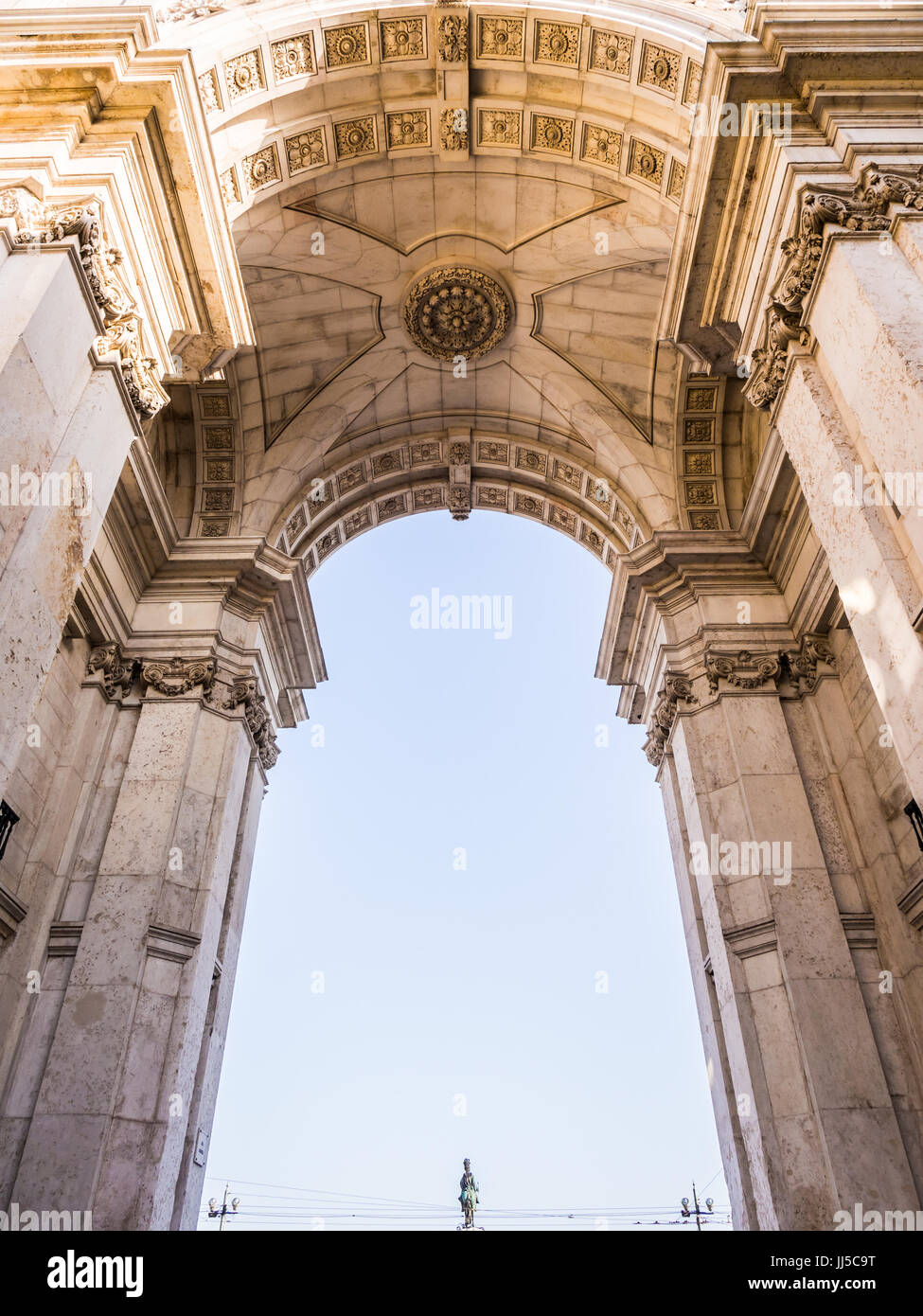 The Rua Augusta Arch, a triumphal arch-like, historical building in ...