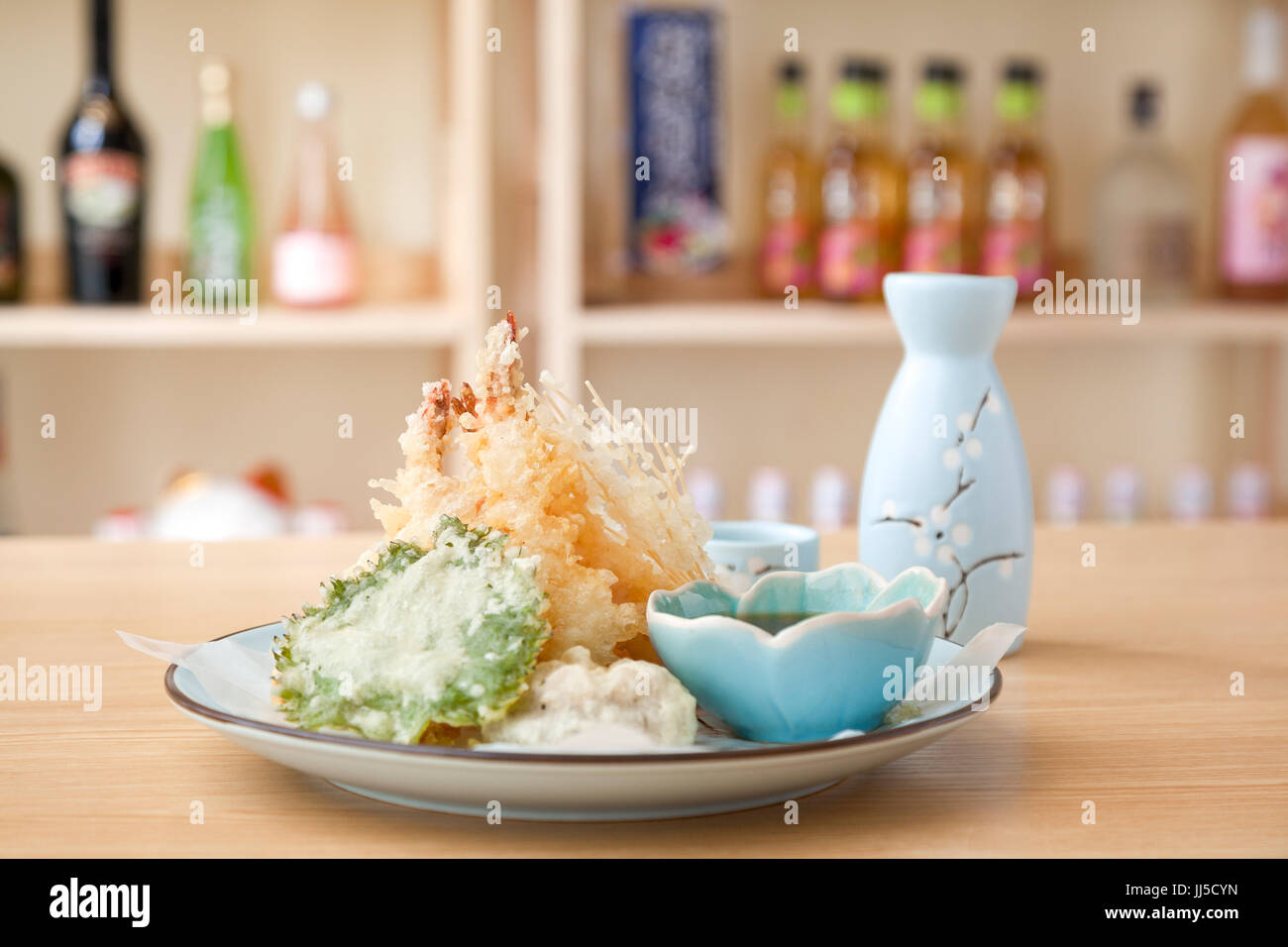 The View of Delicious Japanese Food Tempura on the Table Stock Photo ...