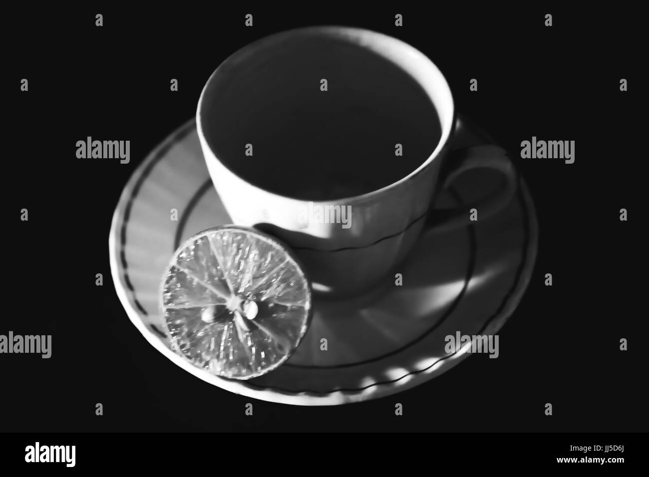 Food beverage lemon tea Black and White Stock Photos & Images - Alamy