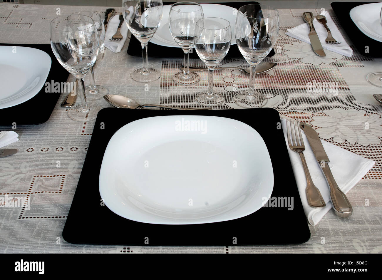 plates, cutlery, glass and bowls, Brazil Stock Photo - Alamy