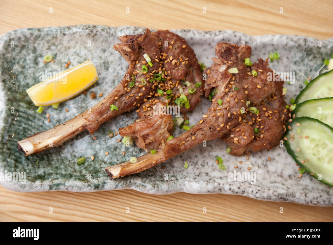 The View of Delicious Japanese Food Roast Mutton Chops on the Table ...