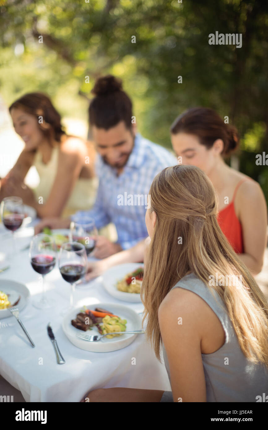 Group of friends having lunch in a restaurant Stock Photo - Alamy