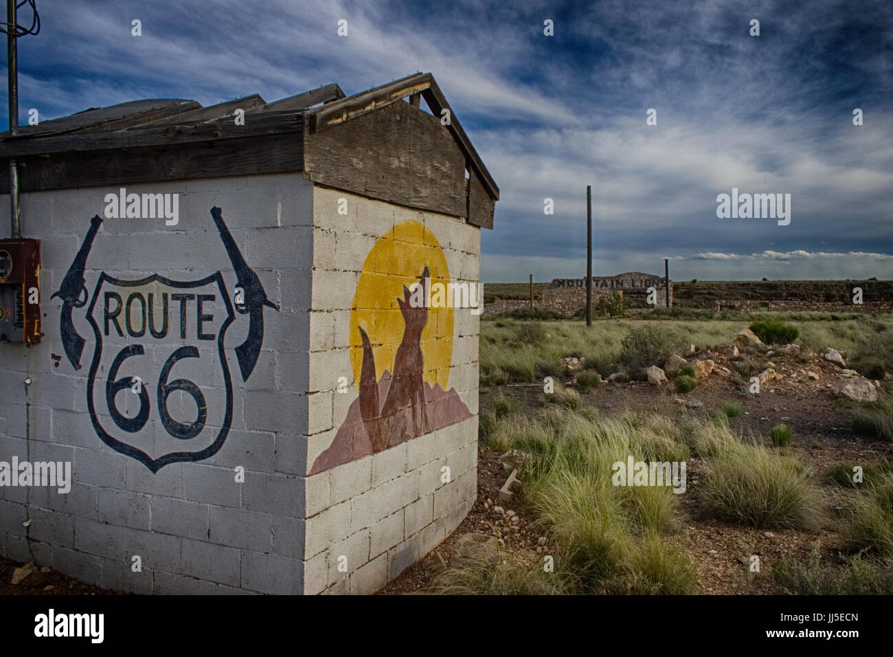 Route 66 Graffiti in Two Guns Arizona. Just off Historic Route 66 Stock ...