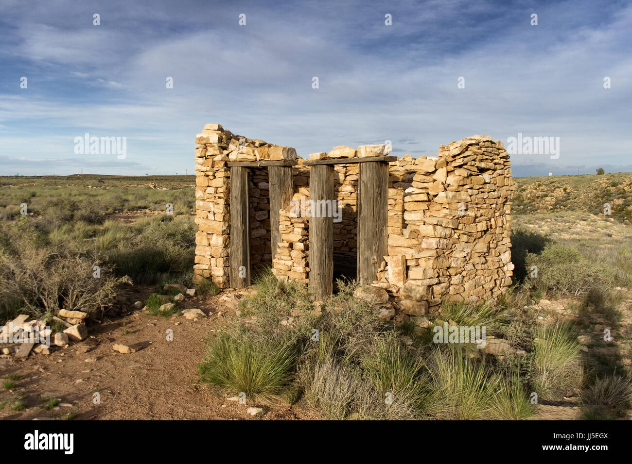 Outhouse at Two Guns Arizona, Ghost town off Historic Route 66 Stock ...
