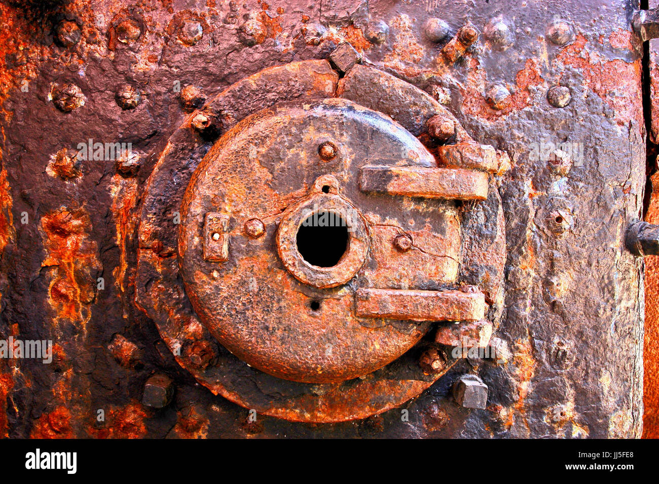 Object, circle, rusty, hole, cracked, metal, iron, Brazil Stock Photo ...
