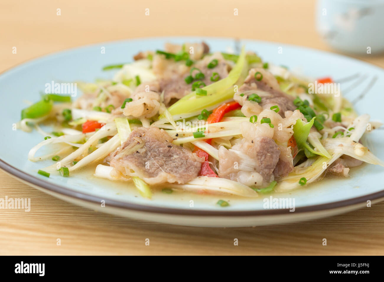 The View of Delicious Japanese Food Stir Fry Mutton on the Table Stock ...