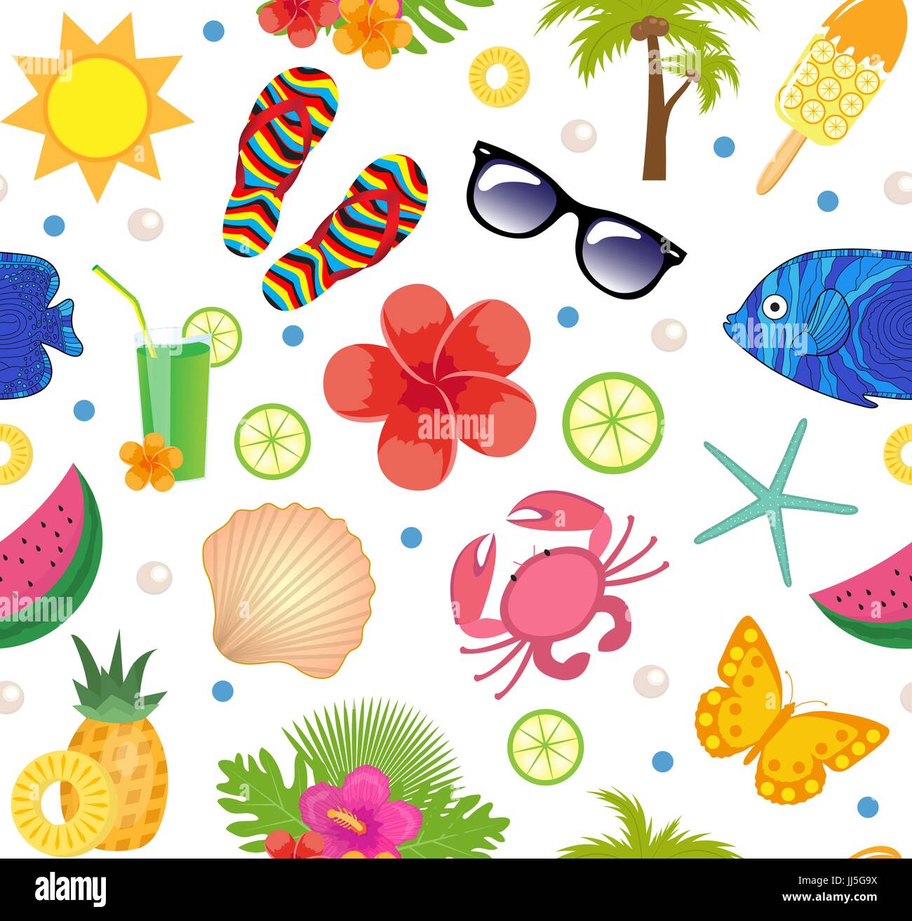Beach pattern background Stock Vector Images - Alamy