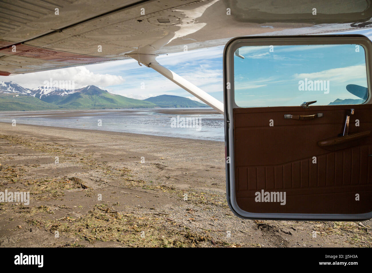 Airplane at the Hallo Bay, Katmai Nationalpark, Alaska, USA Stock Photo ...