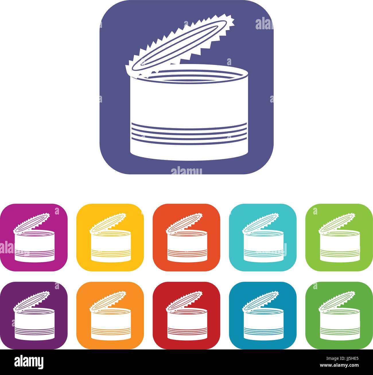 Open tin can icons set Stock Vector Image & Art - Alamy