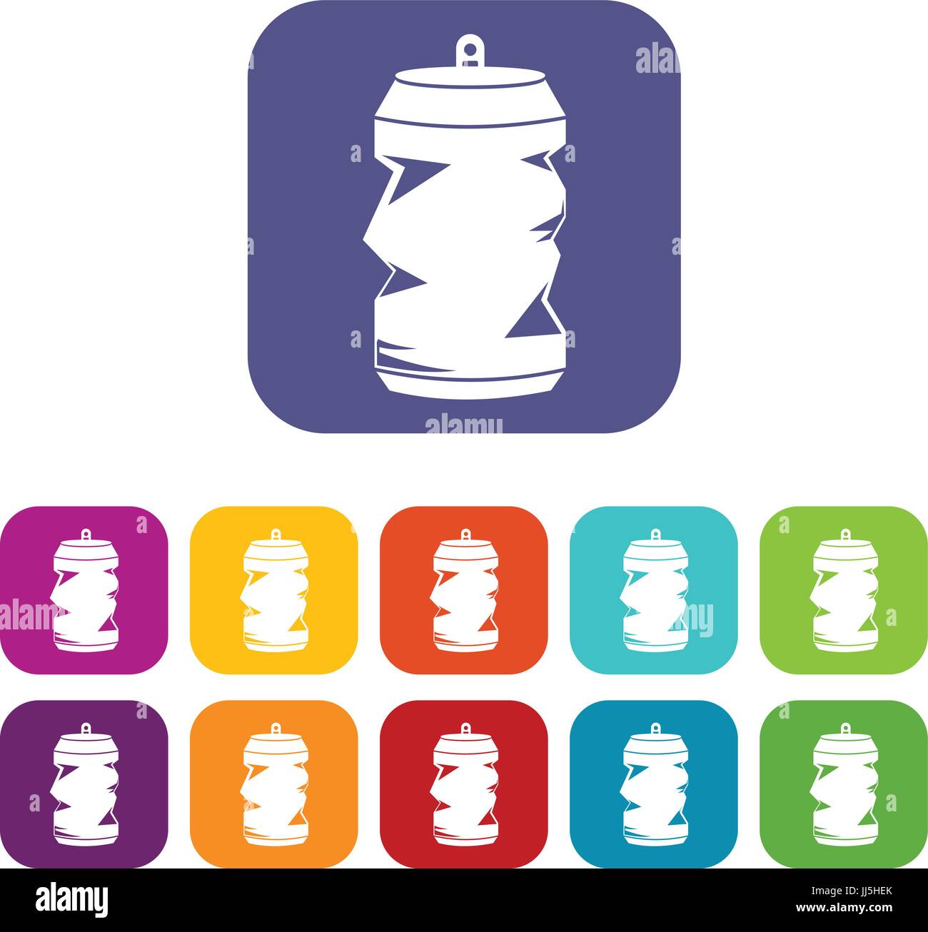 Crumpled aluminum cans icons set Stock Vector Image & Art - Alamy