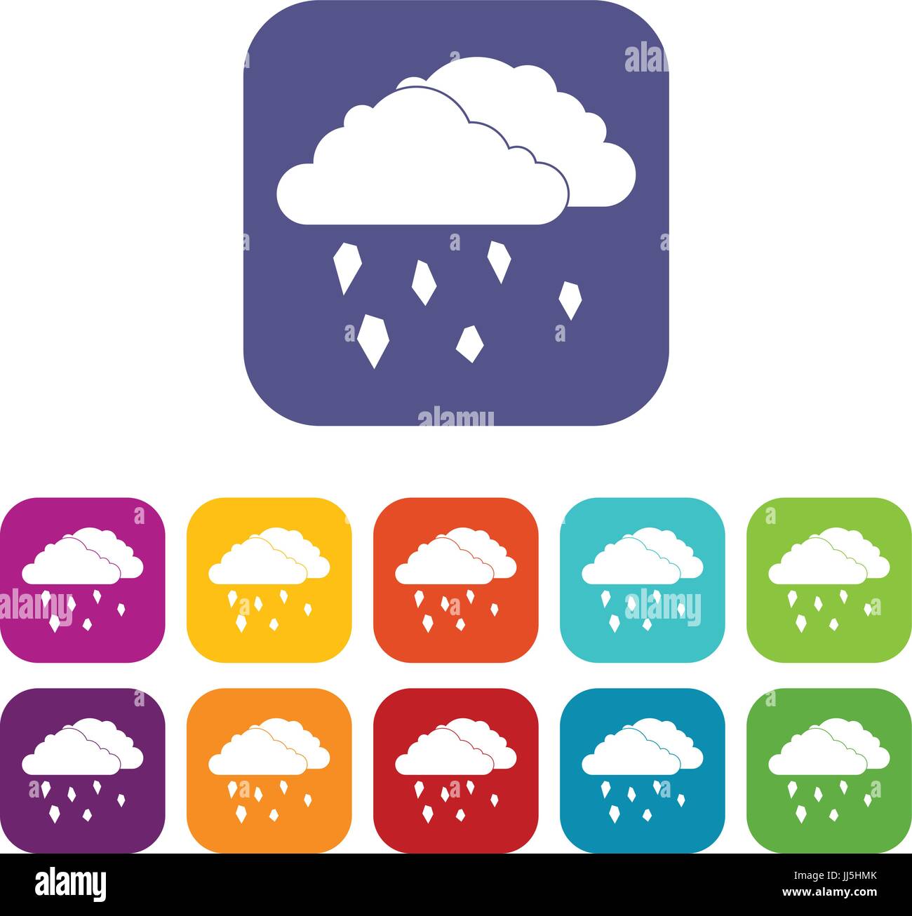 Clouds and hail icons set Stock Vector Image & Art - Alamy