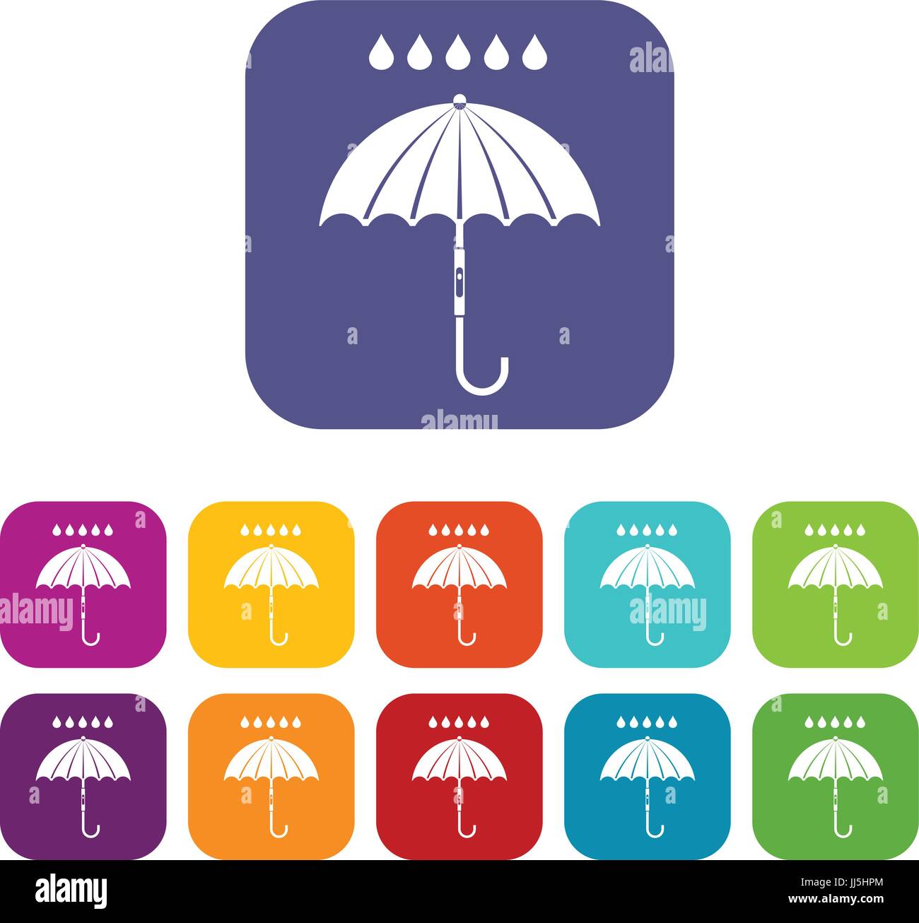 Umbrella and rain drops icons set Stock Vector Image & Art - Alamy