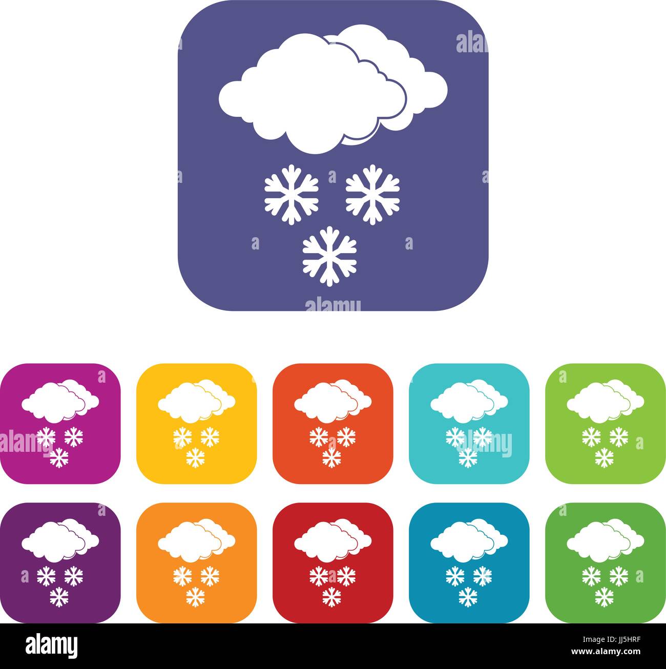 Cloud and snowflakes icons set Stock Vector Image & Art - Alamy