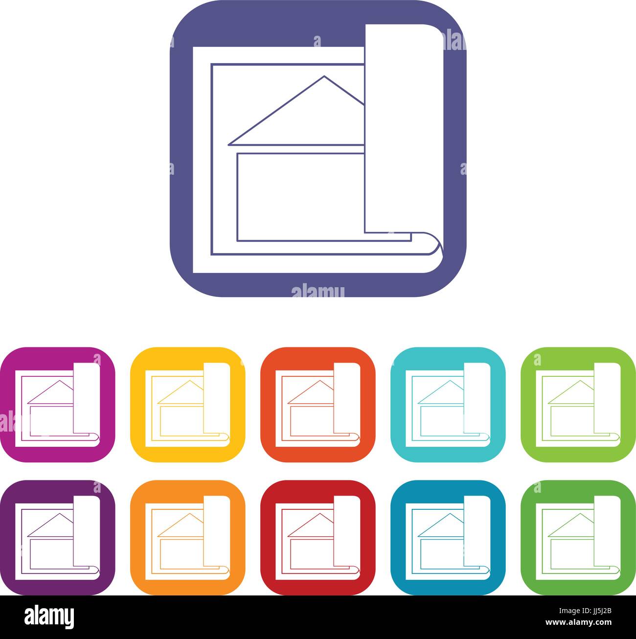 Building plan icons set Stock Vector Image & Art - Alamy