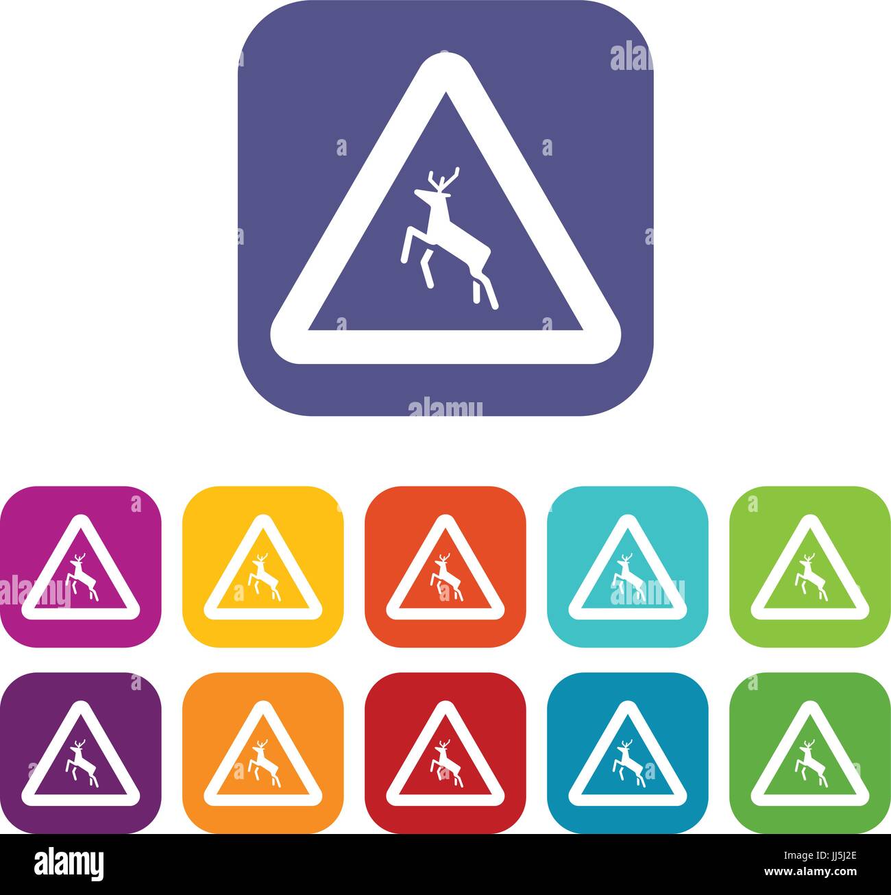 Deer traffic warning sign icons set Stock Vector Image & Art - Alamy