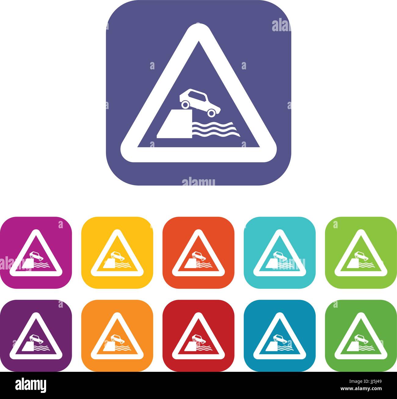 Blue slope sign Stock Vector Images - Alamy