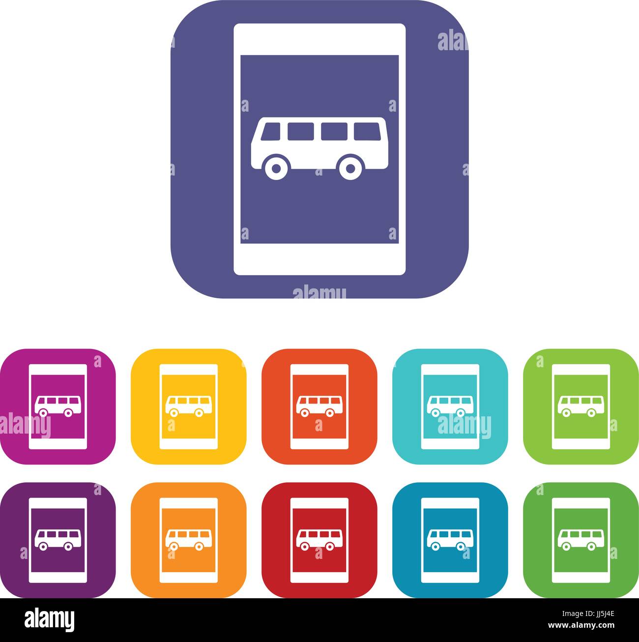 Bus stop sign icons set Stock Vector Image & Art - Alamy