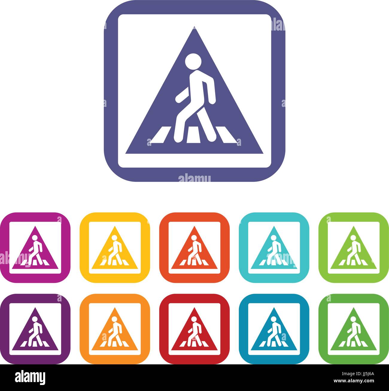 Pedestrian road sign icons set Stock Vector Image & Art - Alamy