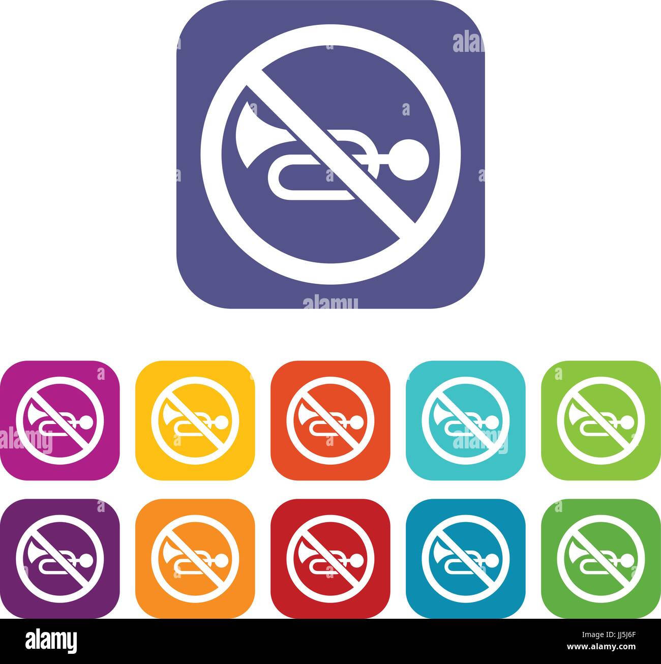 No horn traffic sign icons set Stock Vector Image & Art - Alamy