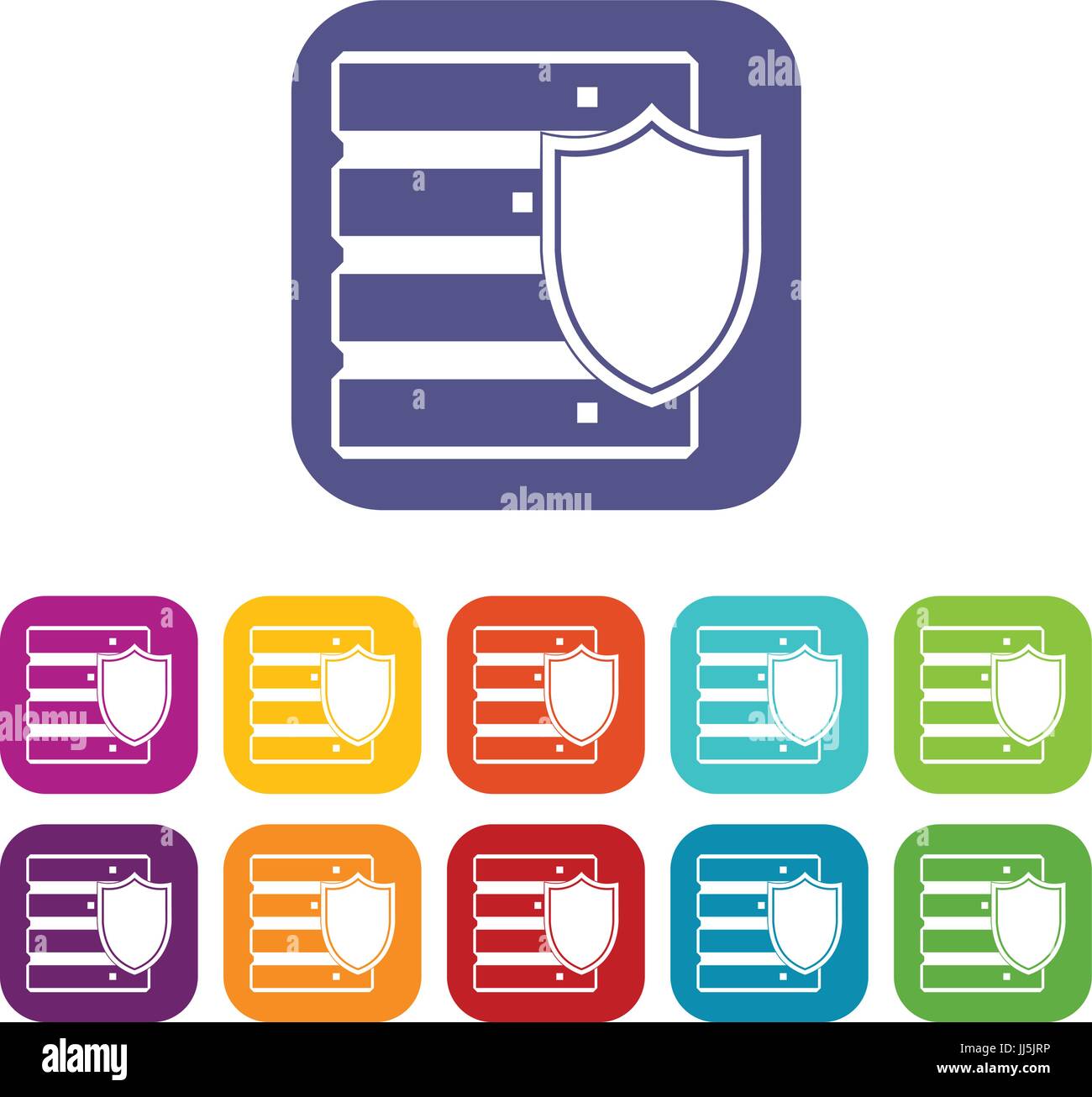 Database with shield icons set Stock Vector Image & Art - Alamy