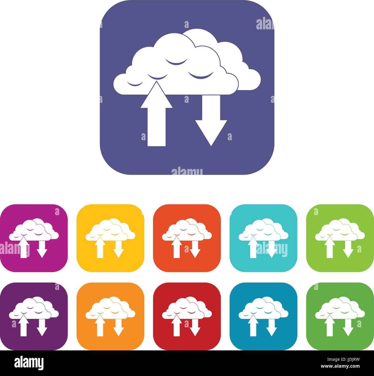 Clouds with arrows icons set Stock Vector Image & Art - Alamy