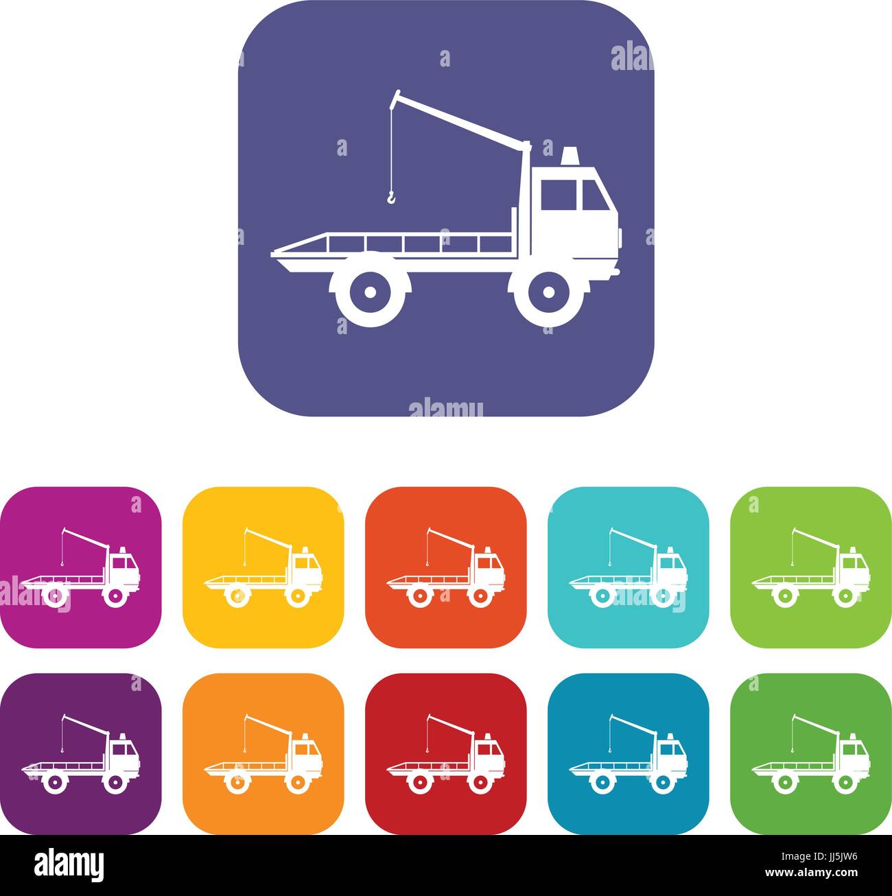 Car towing truck icons set Stock Vector Image & Art - Alamy