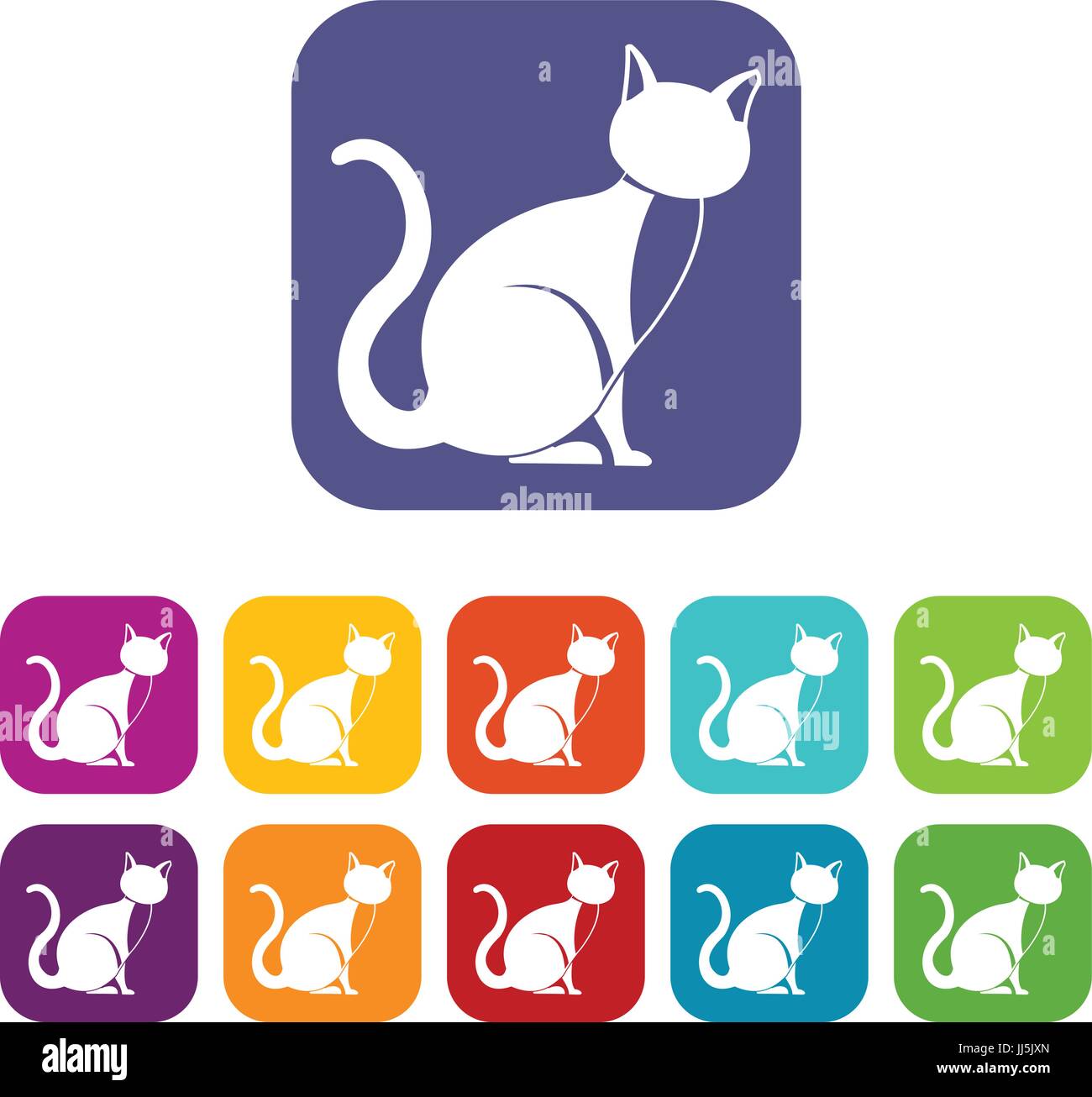 Black cat icons set Stock Vector Image & Art - Alamy