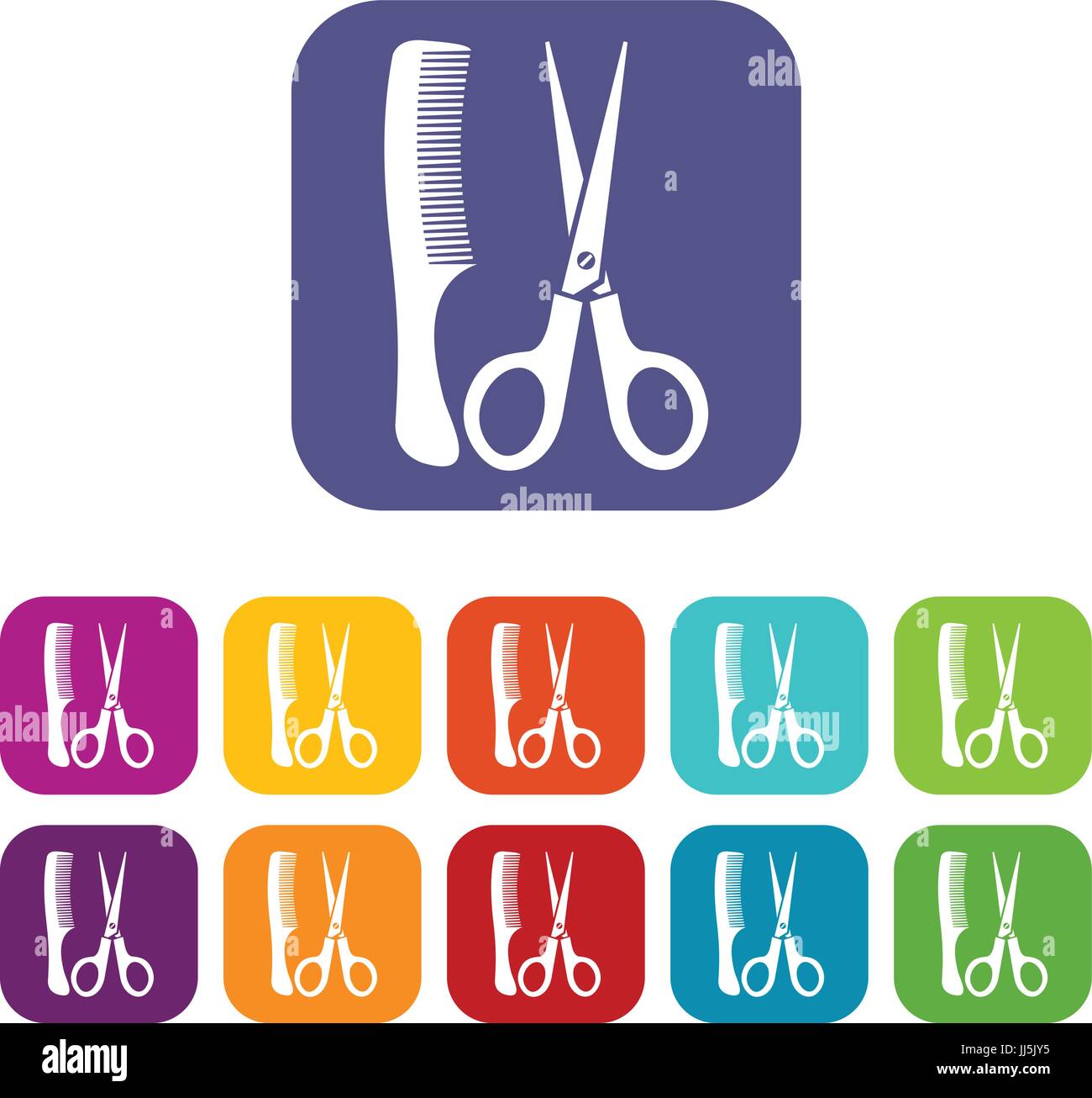 Scissors and comb icons set Stock Vector Image & Art - Alamy