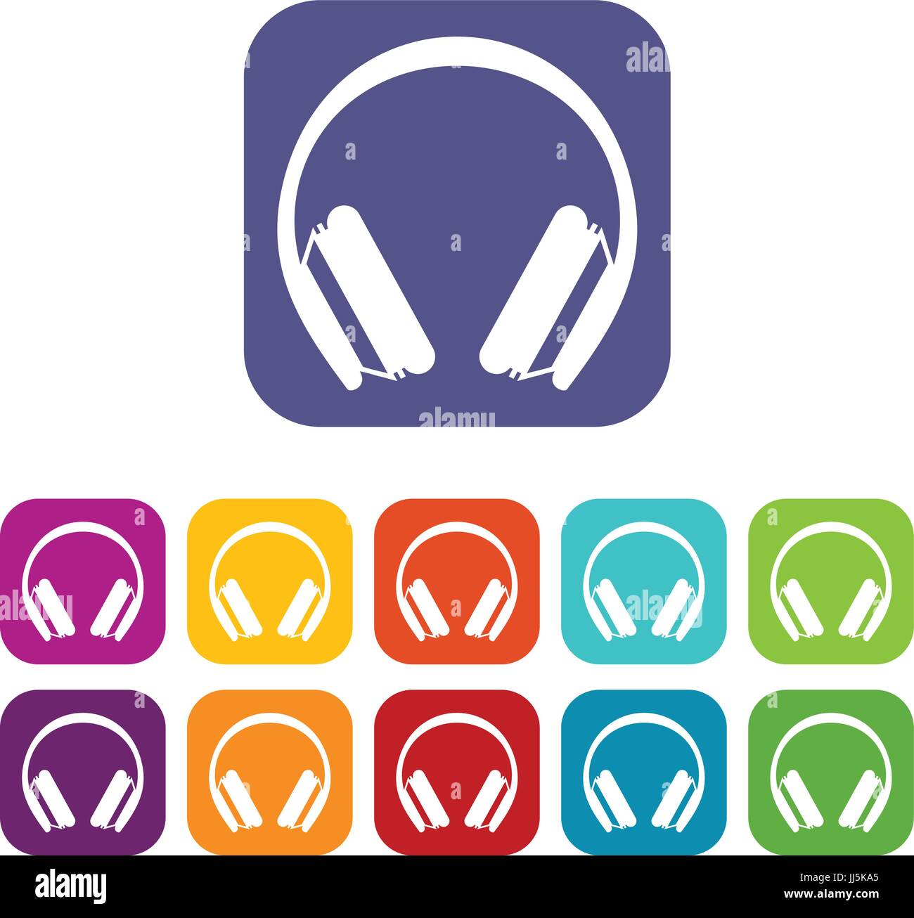 Protective headphones icons set Stock Vector Image & Art - Alamy