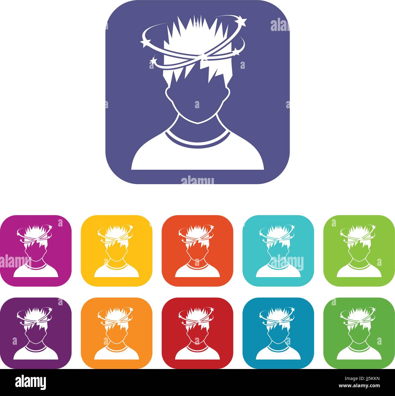 Man with dizziness icons set Stock Vector Image & Art - Alamy