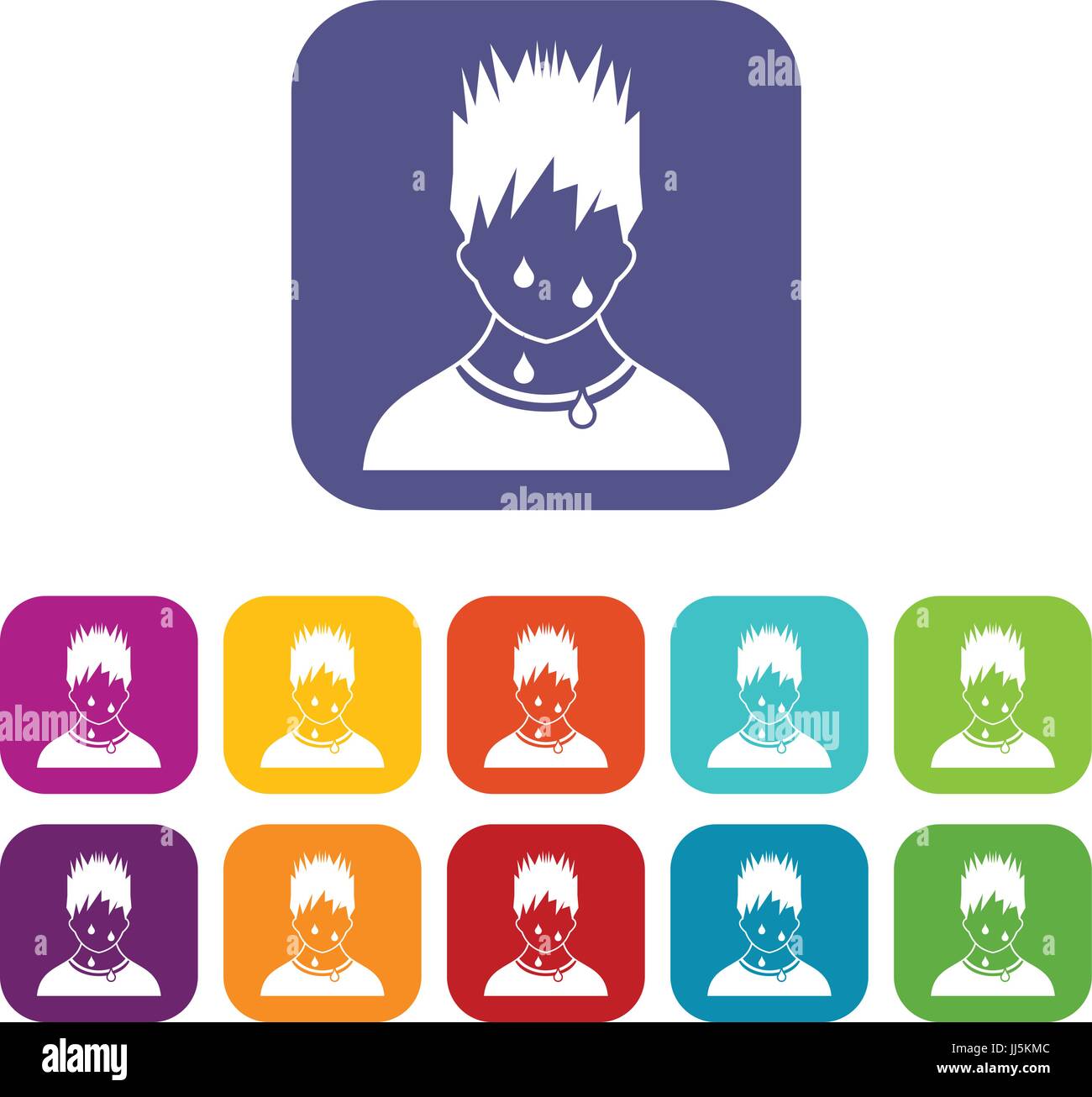 Sweaty man icons set Stock Vector Image & Art - Alamy