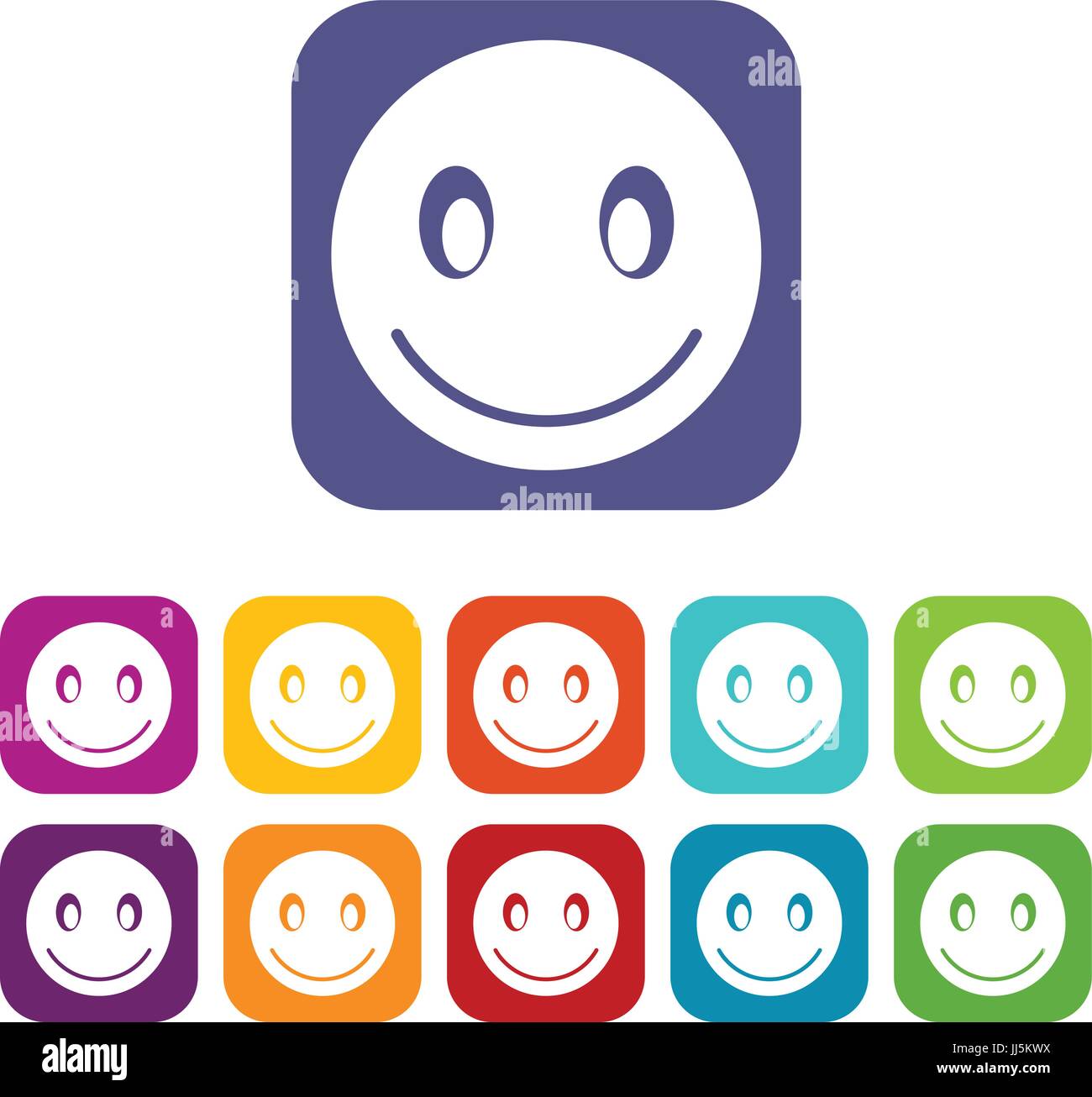 Smiling emoticons set Stock Vector Image & Art - Alamy