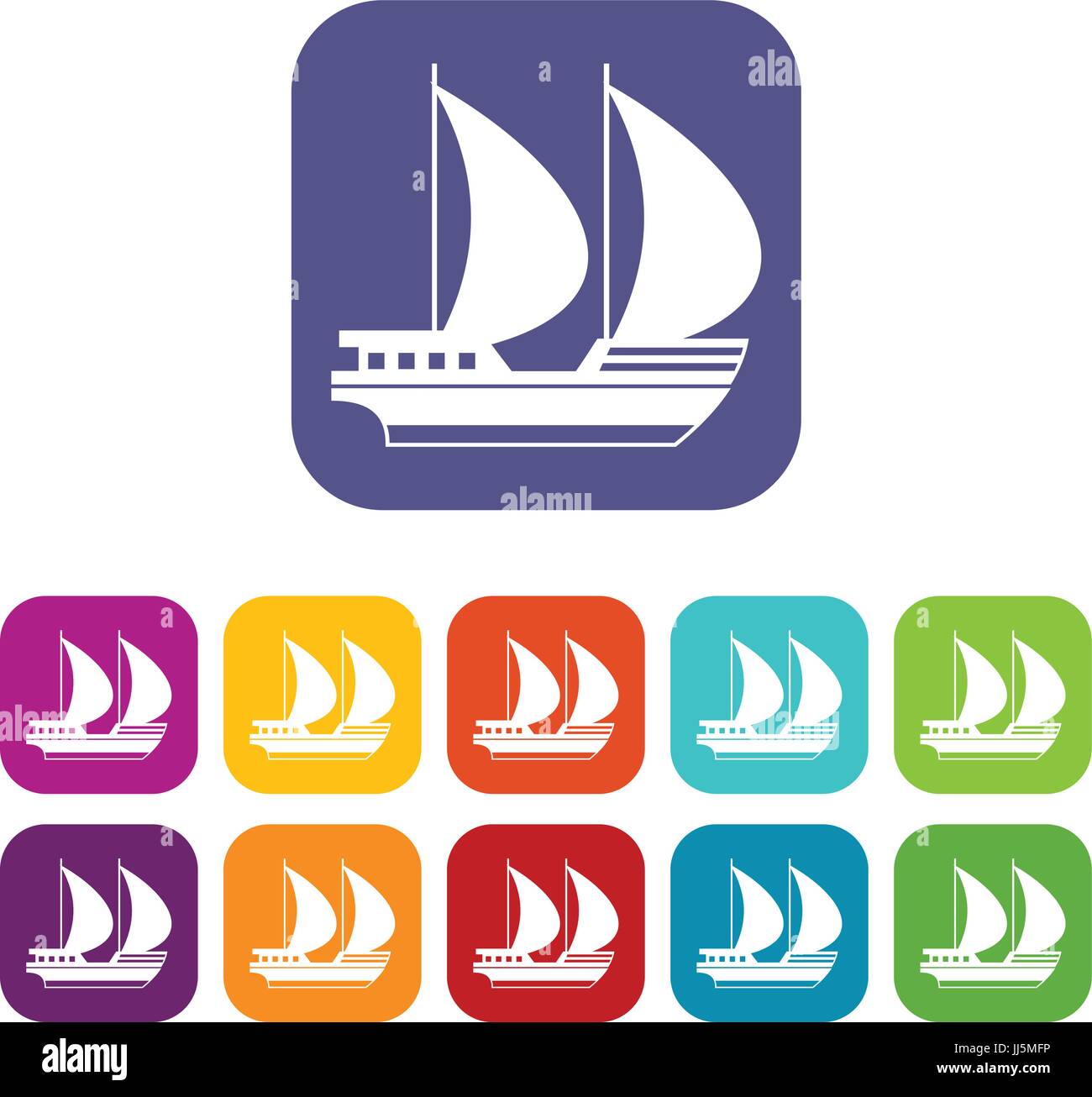 Big yacht icons set Stock Vector Image & Art - Alamy