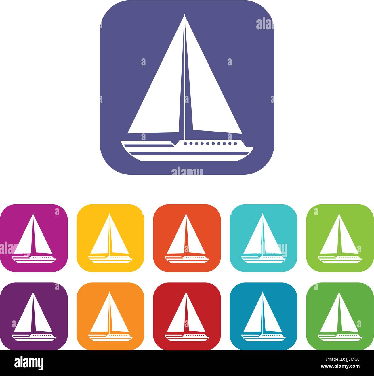 Sea yacht icons set Stock Vector Image & Art - Alamy