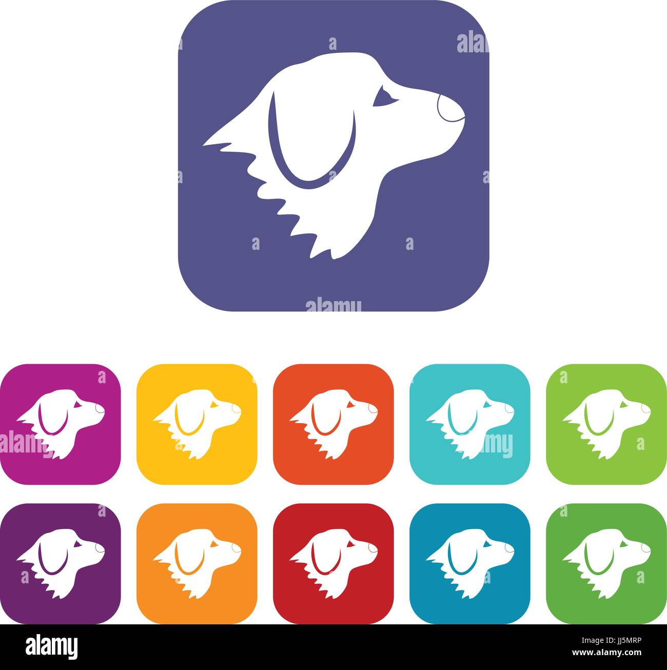 Retriever dog icons set Stock Vector Image & Art - Alamy