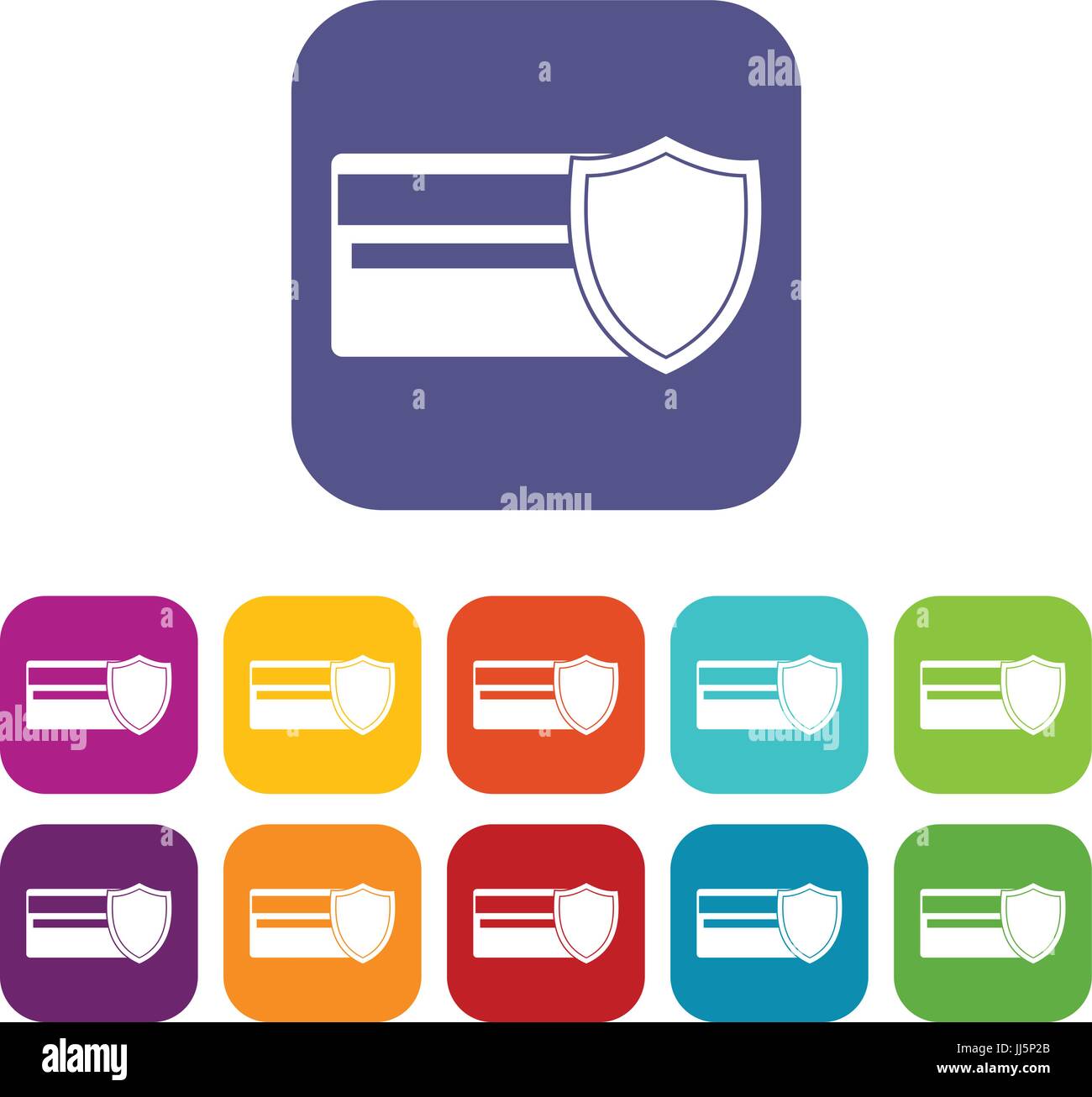 Credit card and shield icons set Stock Vector Image & Art - Alamy