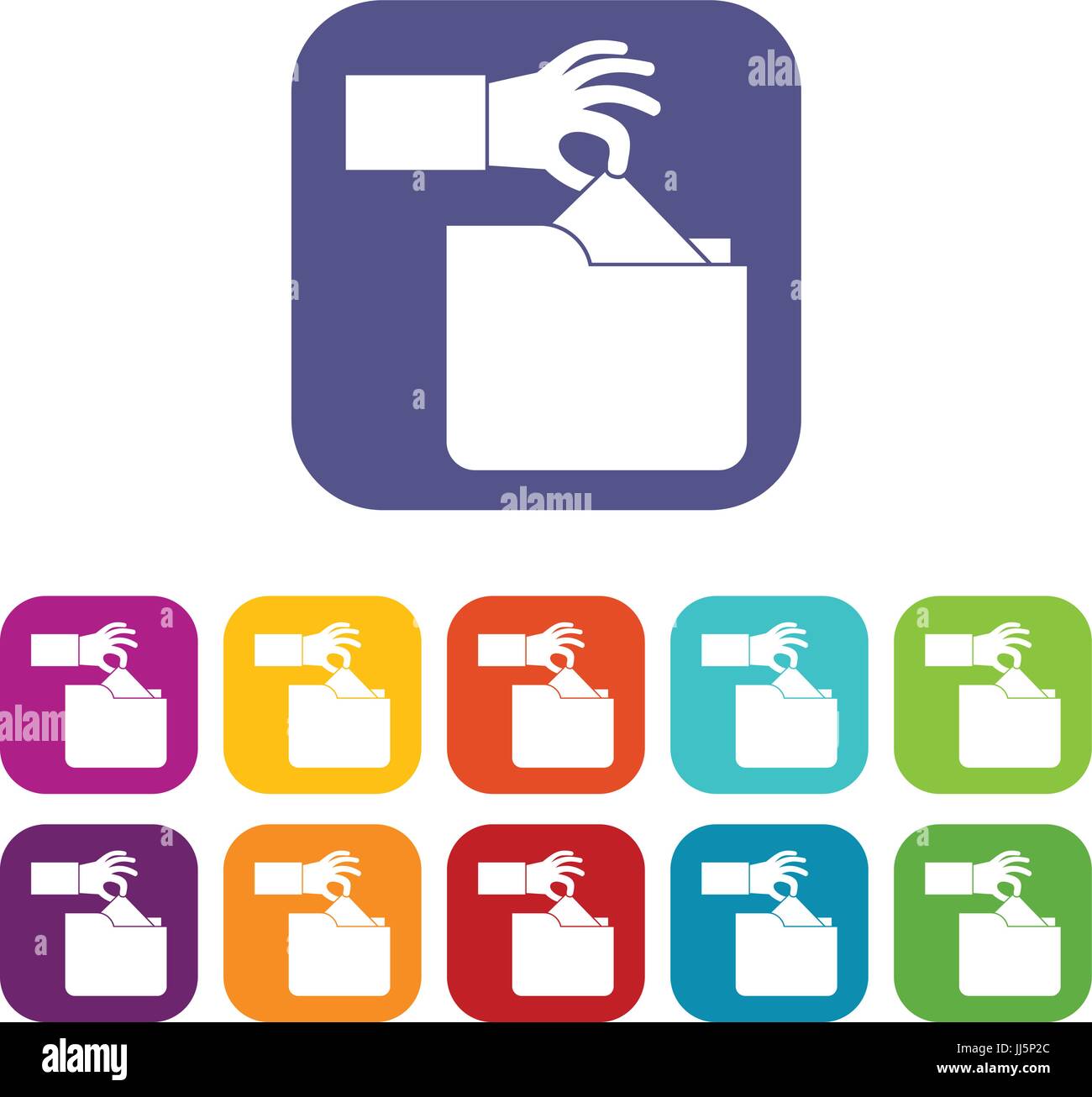 Robbery secret data in folder icons set Stock Vector Image & Art - Alamy