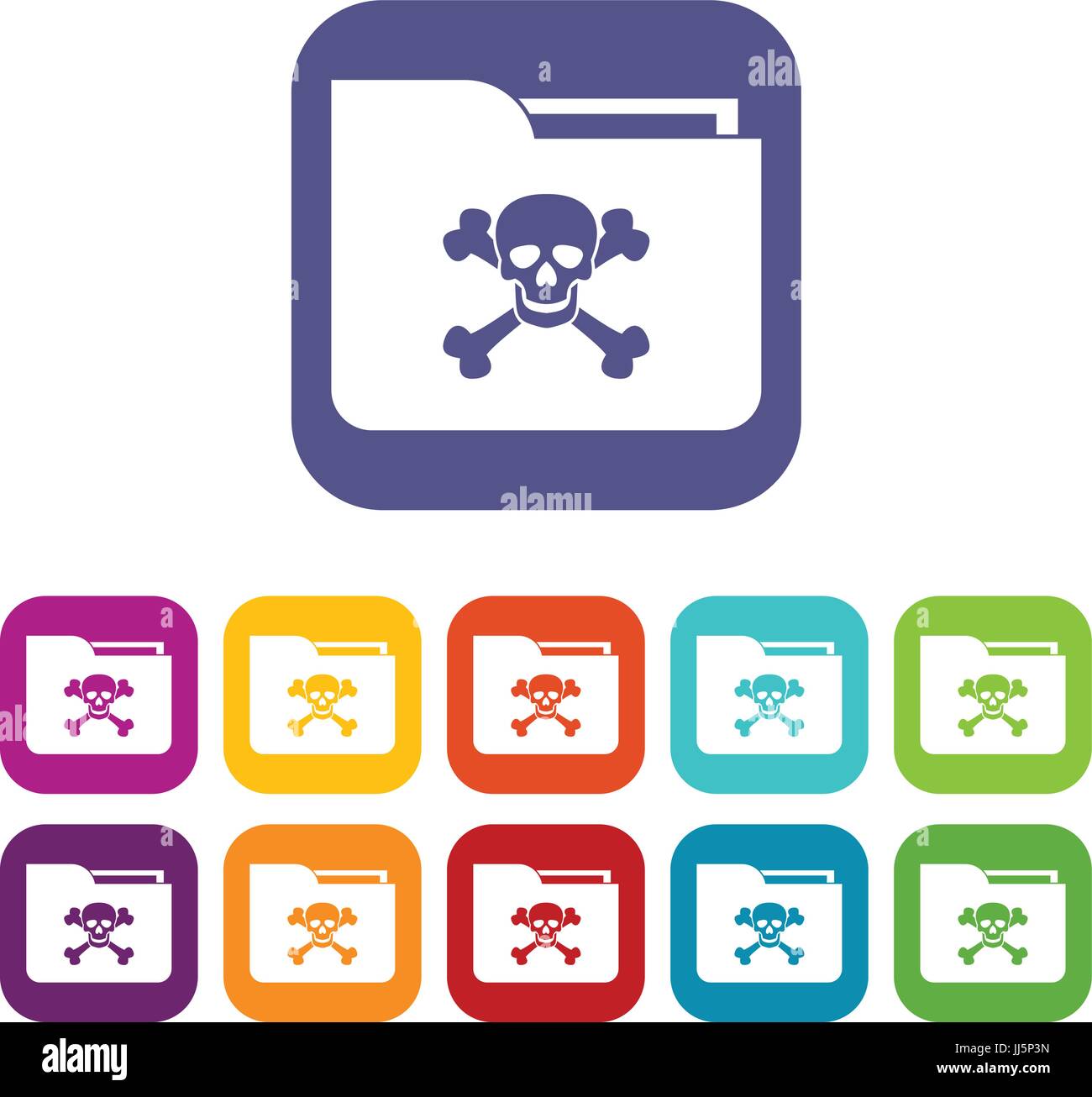 File folder with a skull icons set Stock Vector Image & Art - Alamy