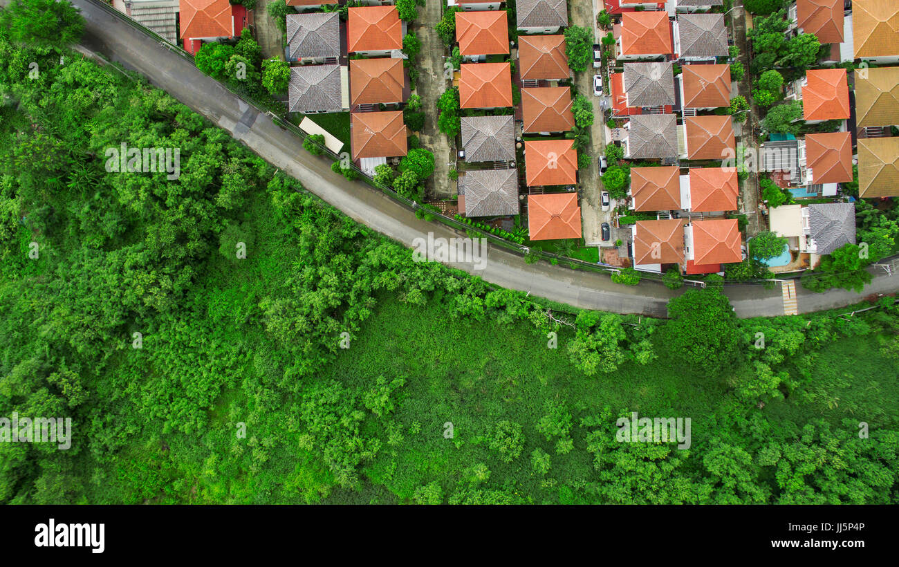 aerial view of home village in good environmental Stock Photo - Alamy