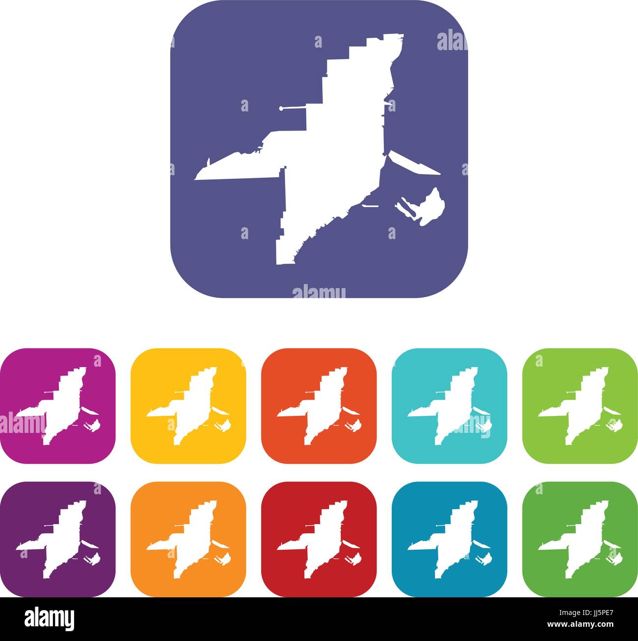 Florida map icons set Stock Vector Image & Art - Alamy