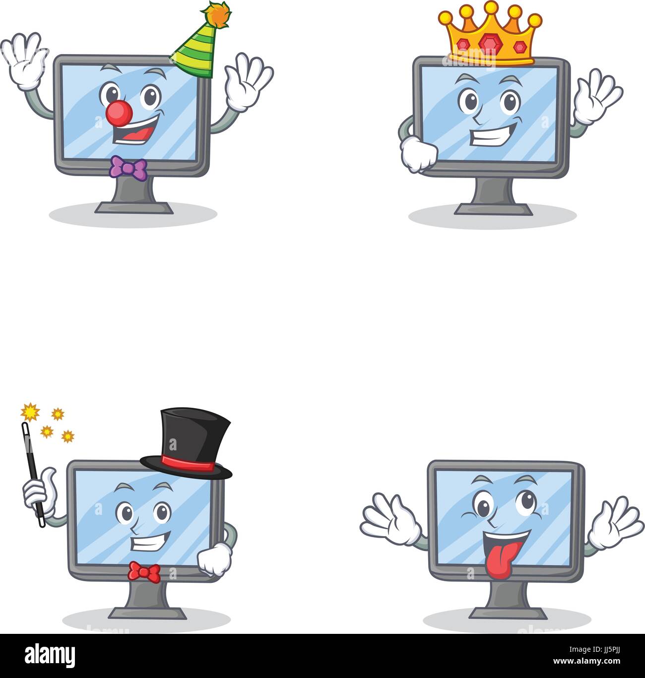 Crazy Person Computer Cartoon