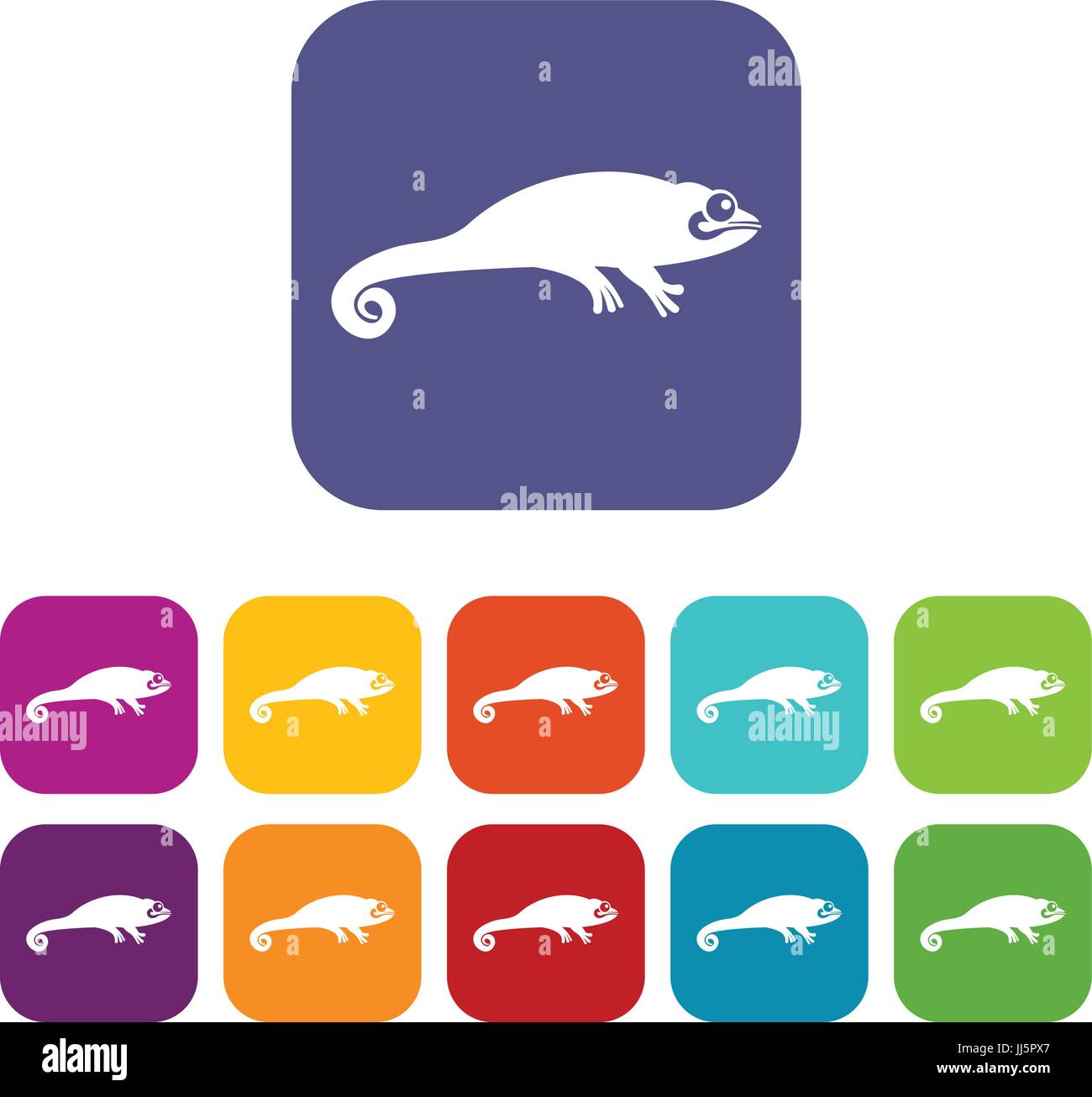 Chameleon icons set Stock Vector Image & Art - Alamy