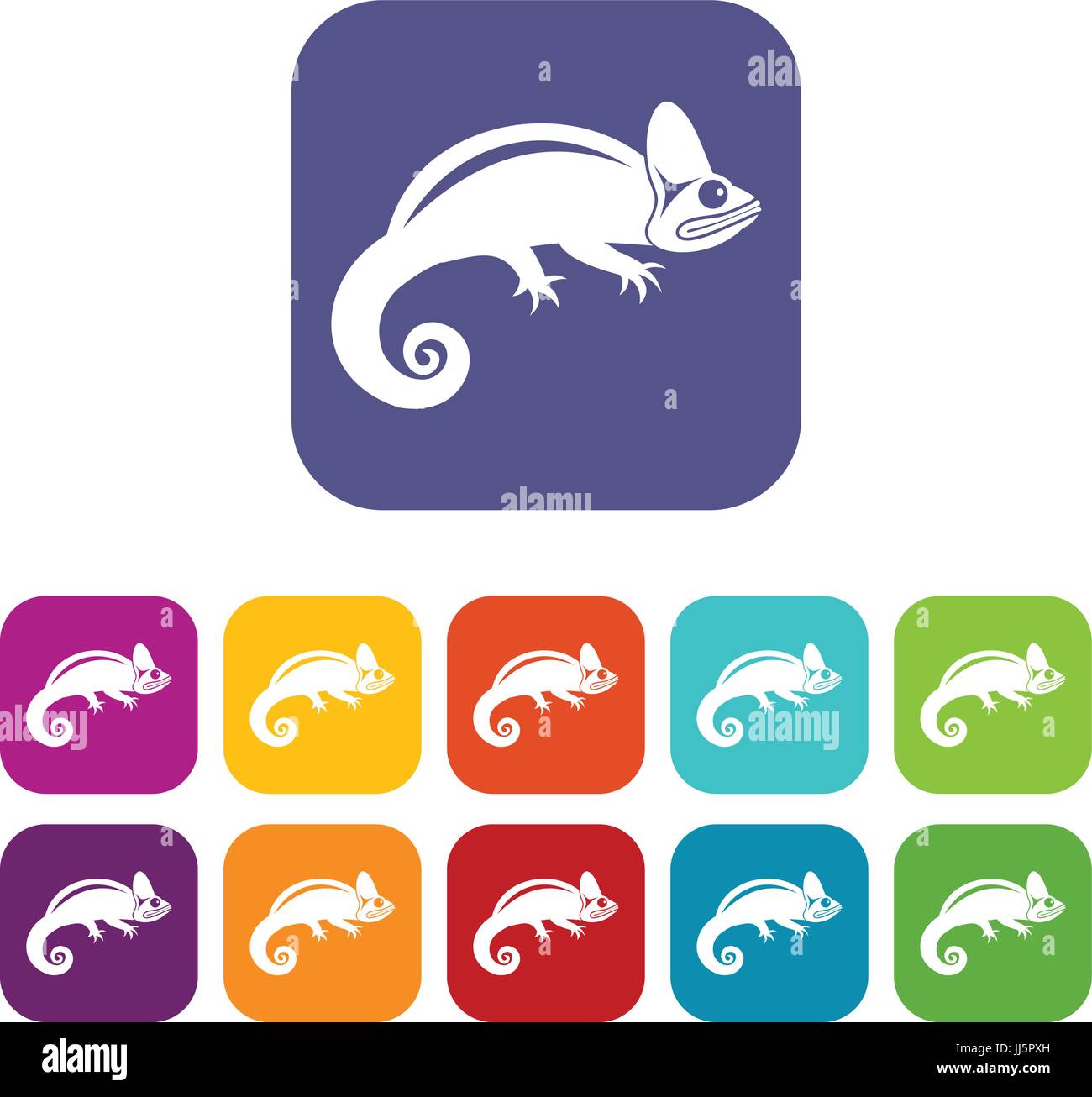 Chameleon icons set Stock Vector Image & Art - Alamy