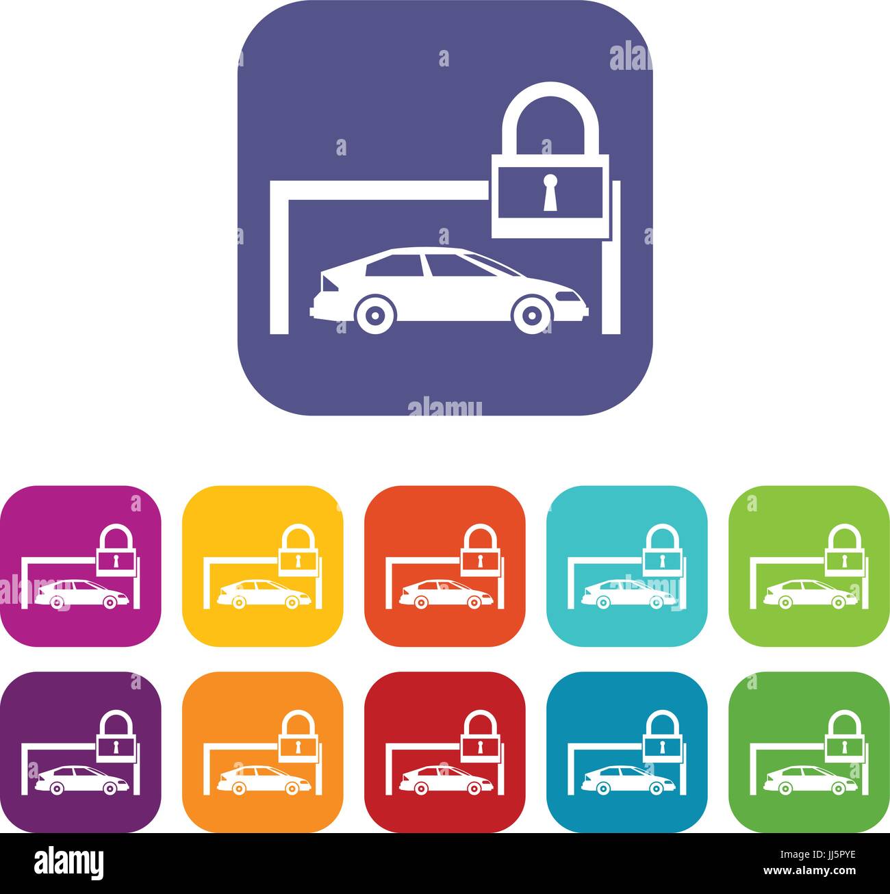 Car and padlock icons set Stock Vector Image & Art - Alamy